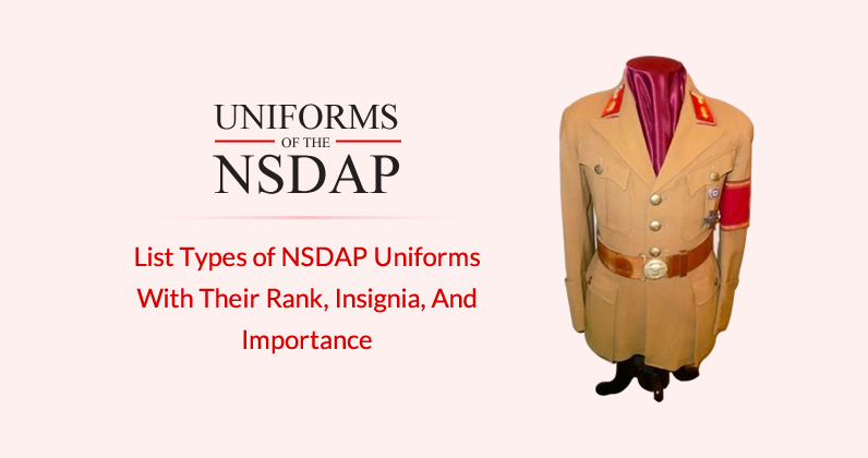 List Types of NSDAP Uniforms with their Rank, Insignia, and Importance